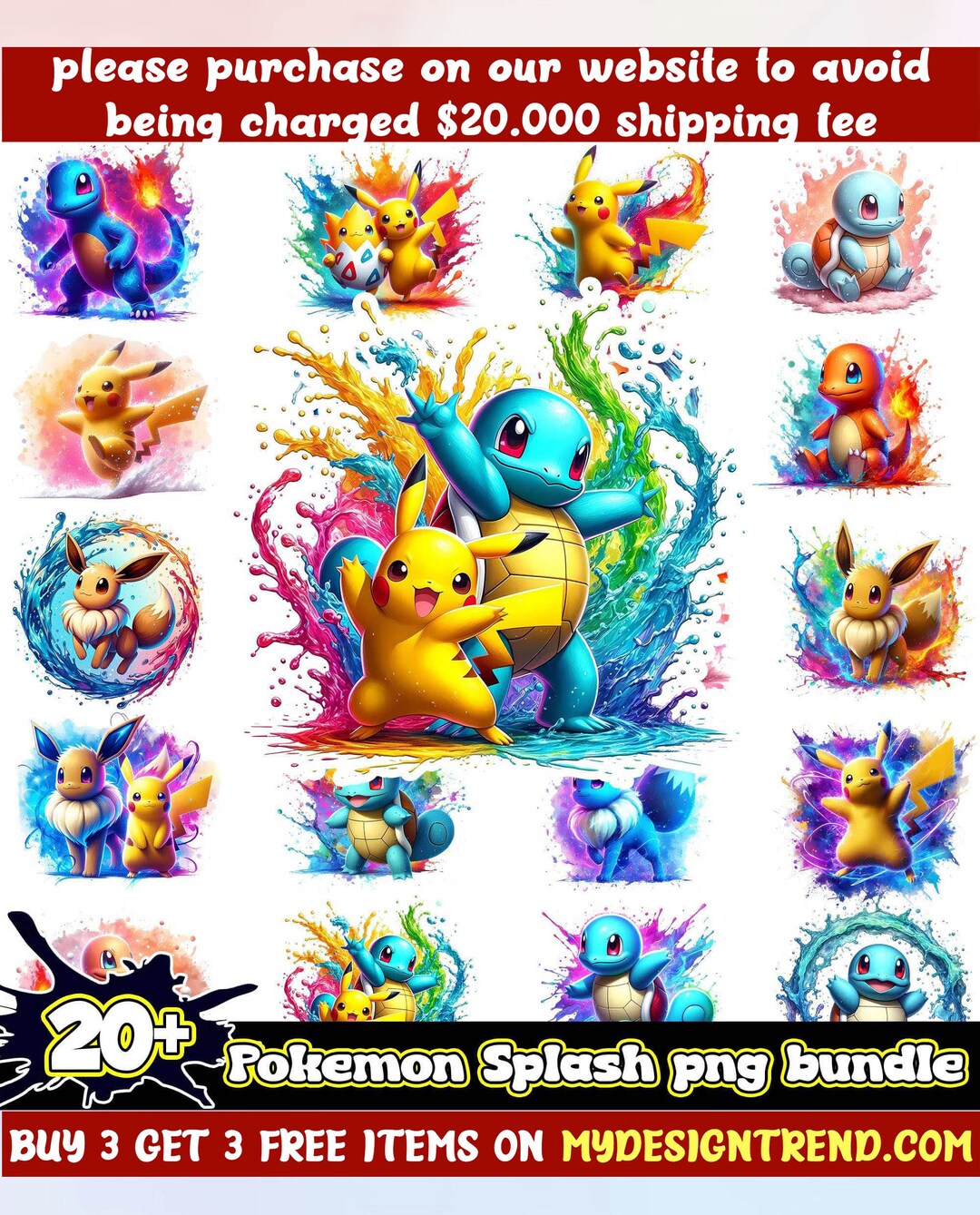 Pokemon Splash and Watercolor Png Bundle, Pokemon Splash and Watercolor ...
