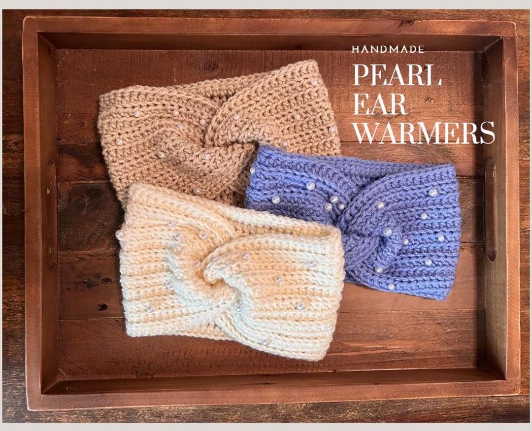 Pearly Wool Crochet Ear Warmer - Etsy