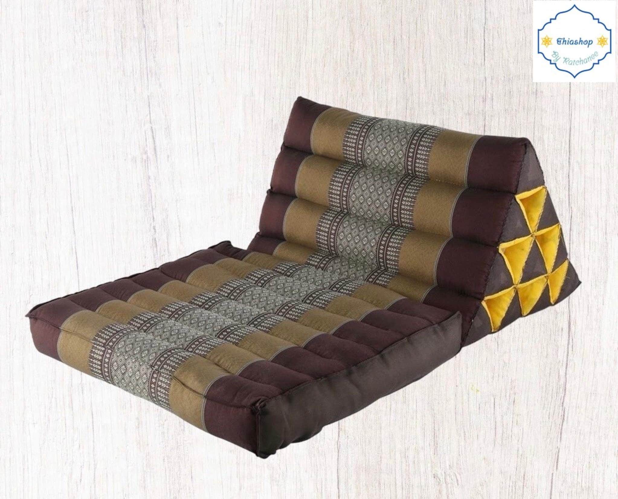 Thai Traditional Triangle Pillow Kapok Floor Mattress With Backrest ...