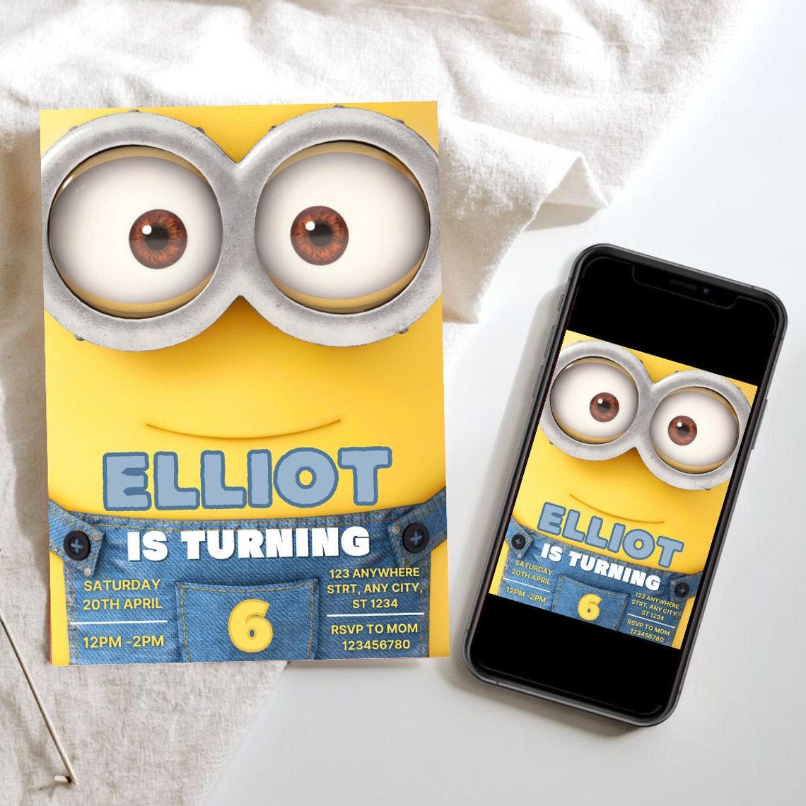 Minions Invitation L Kids Invitation L Digital Party Invite L Modern ...