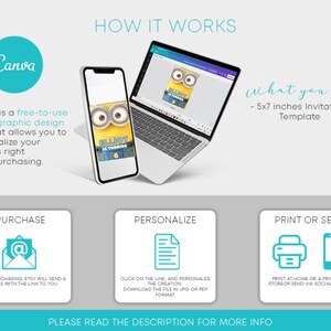 Minions Invitation L Kids Invitation L Digital Party Invite L Modern ...