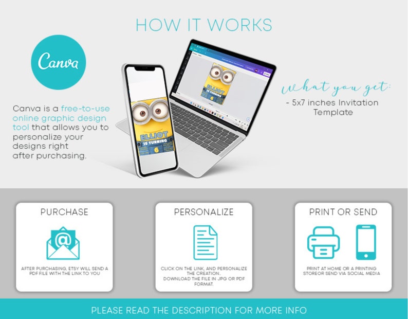 Minions Invitation L Kids Invitation L Digital Party Invite L Modern ...