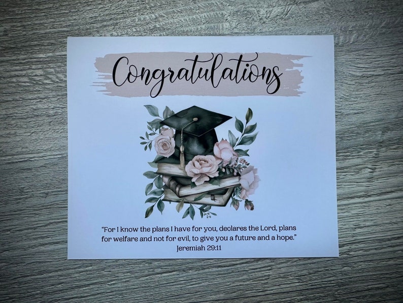 Christian Graduation Card, Congratulations Grad Card for Senior, Pink ...