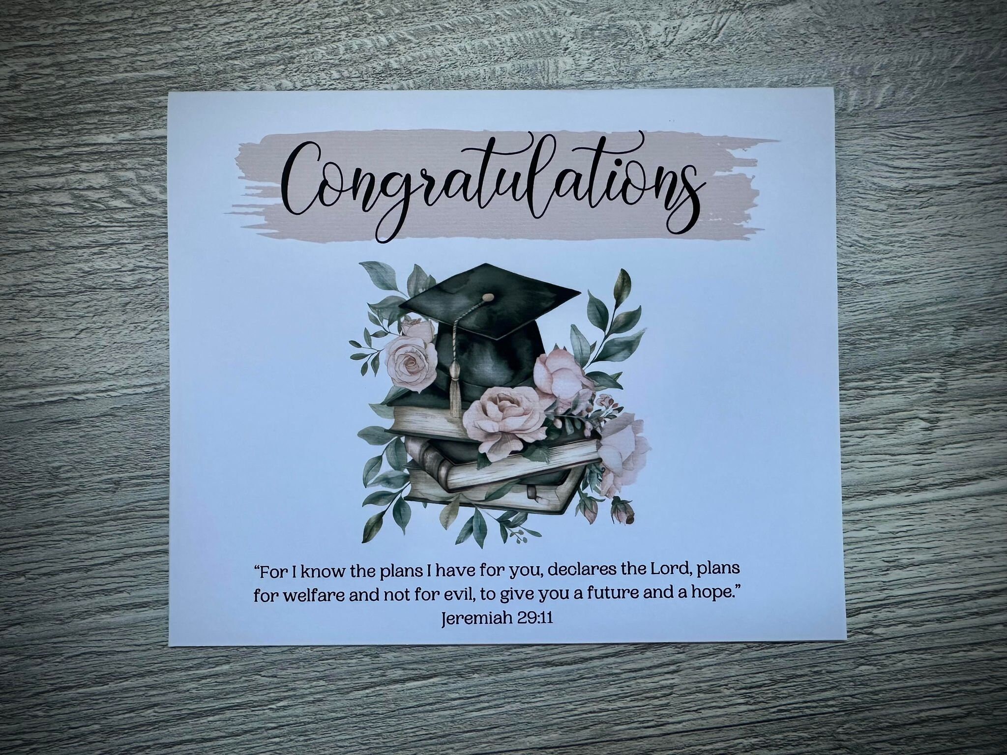 Christian Graduation Card, Congratulations Grad Card for Senior, Pink ...