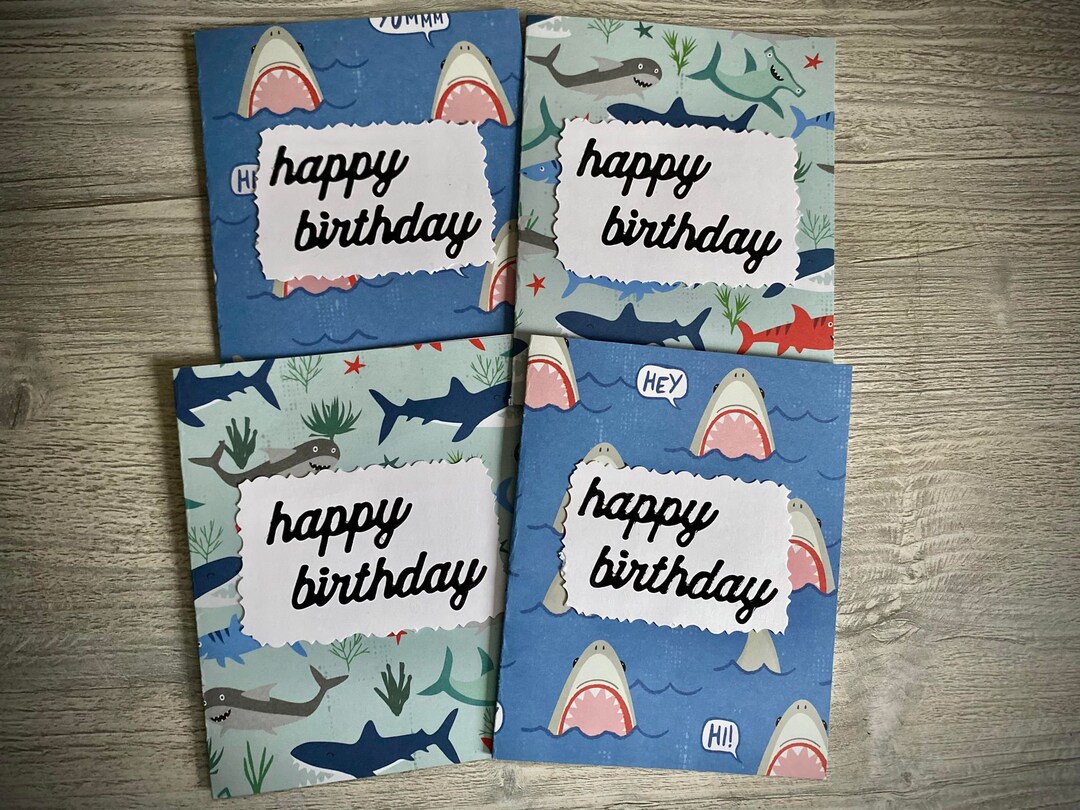 Shark Birthday Cards, Kid Birthday Card, Birthday Cards for Boys ...