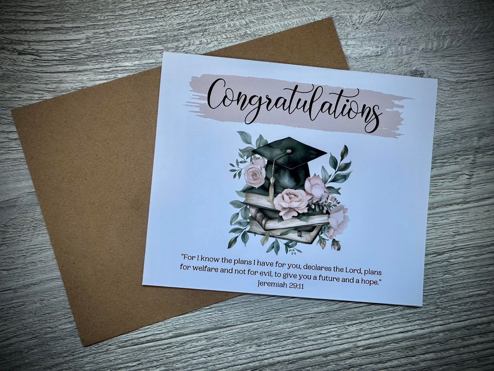 Christian Graduation Card, Congratulations Grad Card for Senior, Pink ...