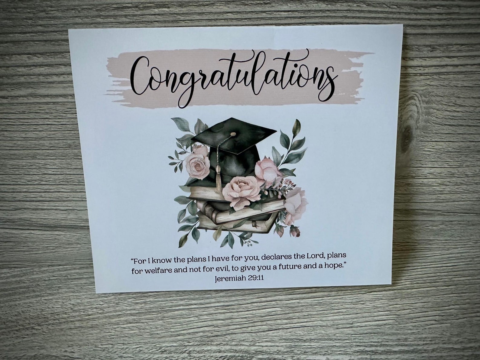 Christian Graduation Card, Congratulations Grad Card for Senior, Pink ...