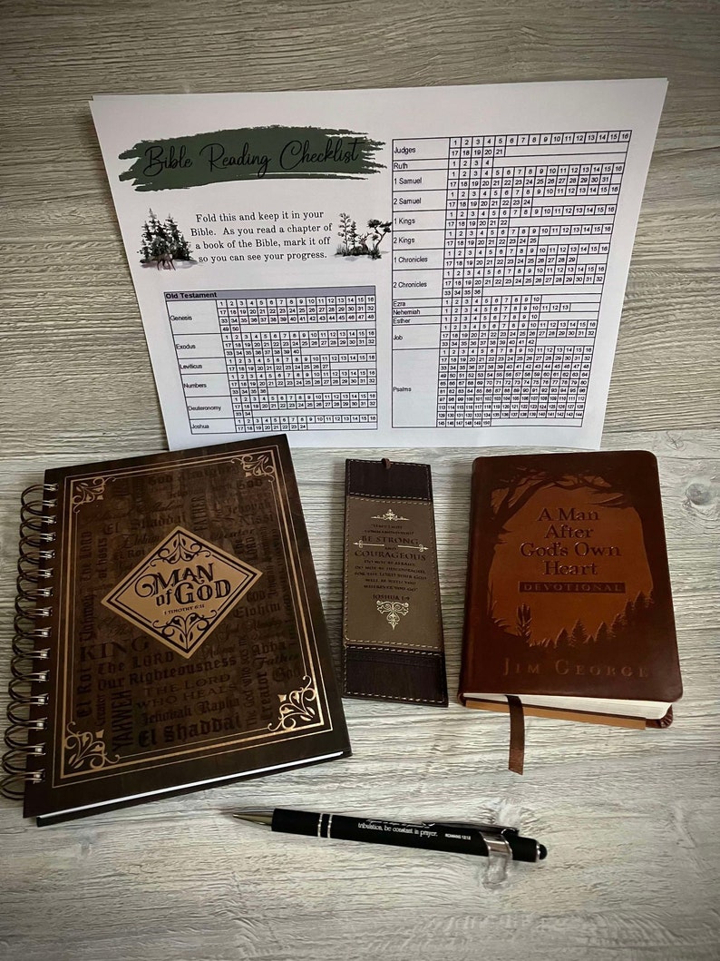 Bible Study Kit, Christian Gift for Men, Bible Study Journal, Gift Box, Bible Reading Plan ...