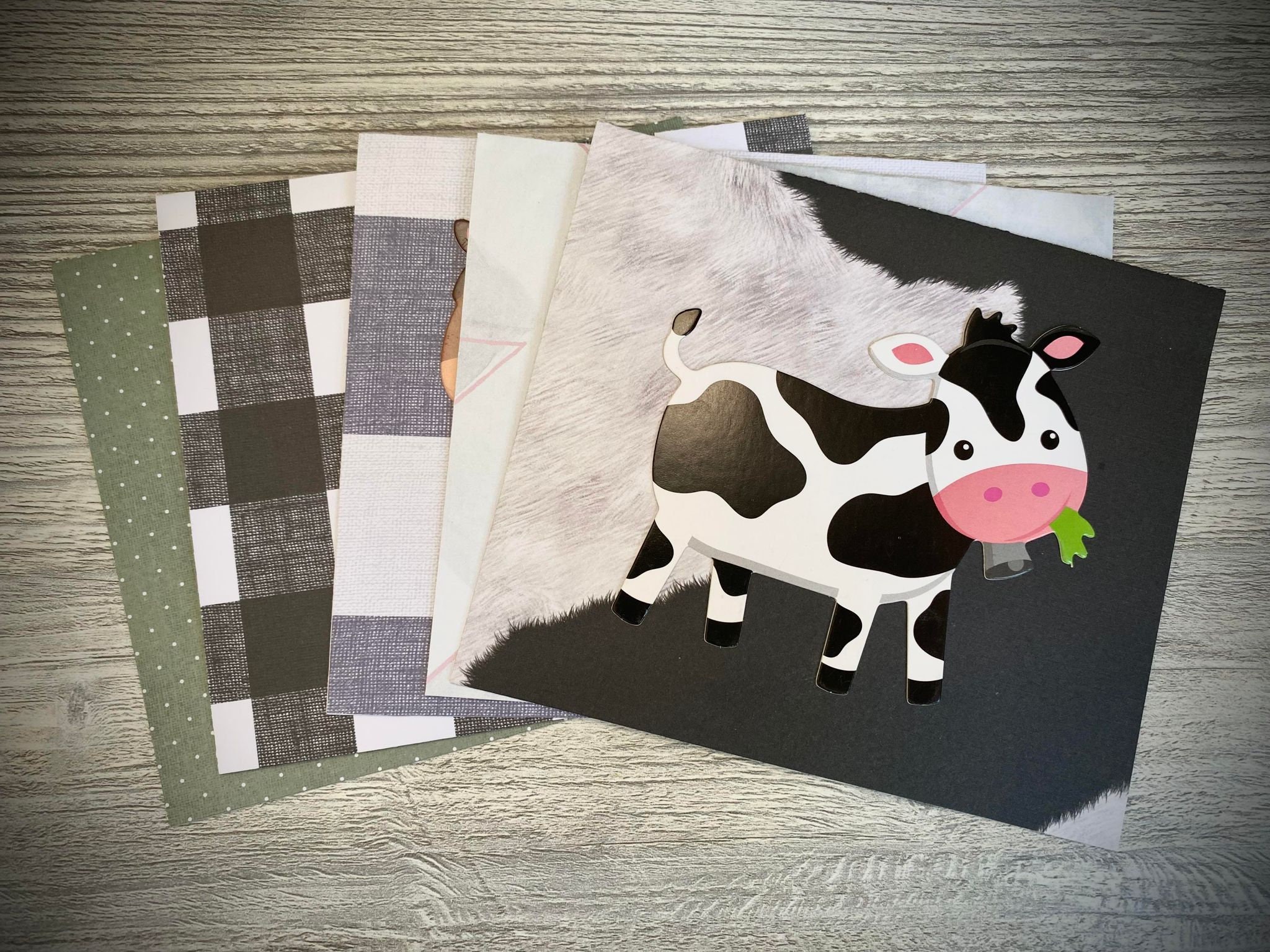 Farm Animal Greeting Cards, Animal Card Set, Birthday or Thank You Card ...