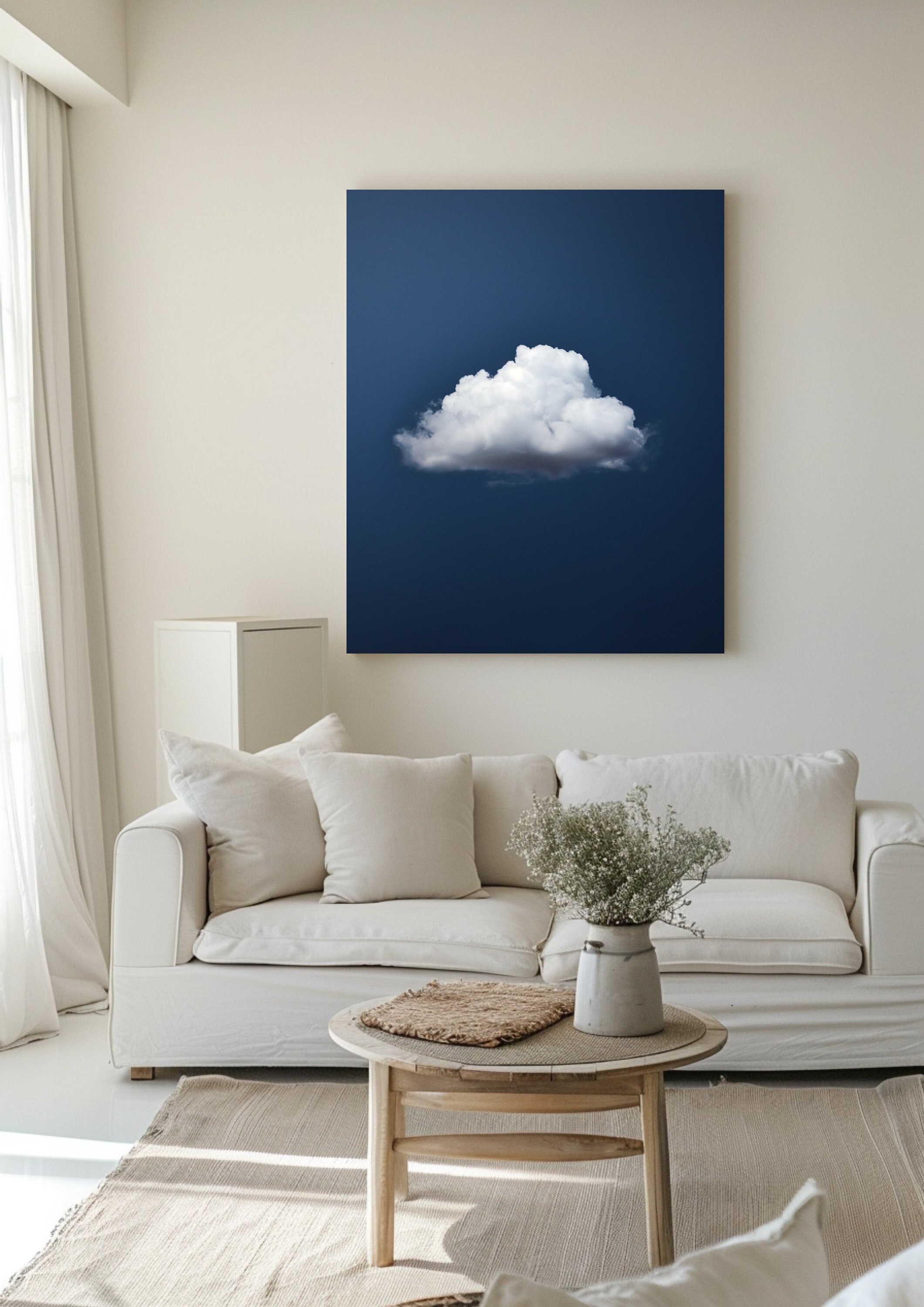 White Cloud Wall Art Large Cloud Sky Painting Original Cloud Oil ...