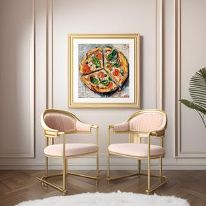 Italian Pizza Peperoni Impasto Technique Painting Food Painting Lunch ...