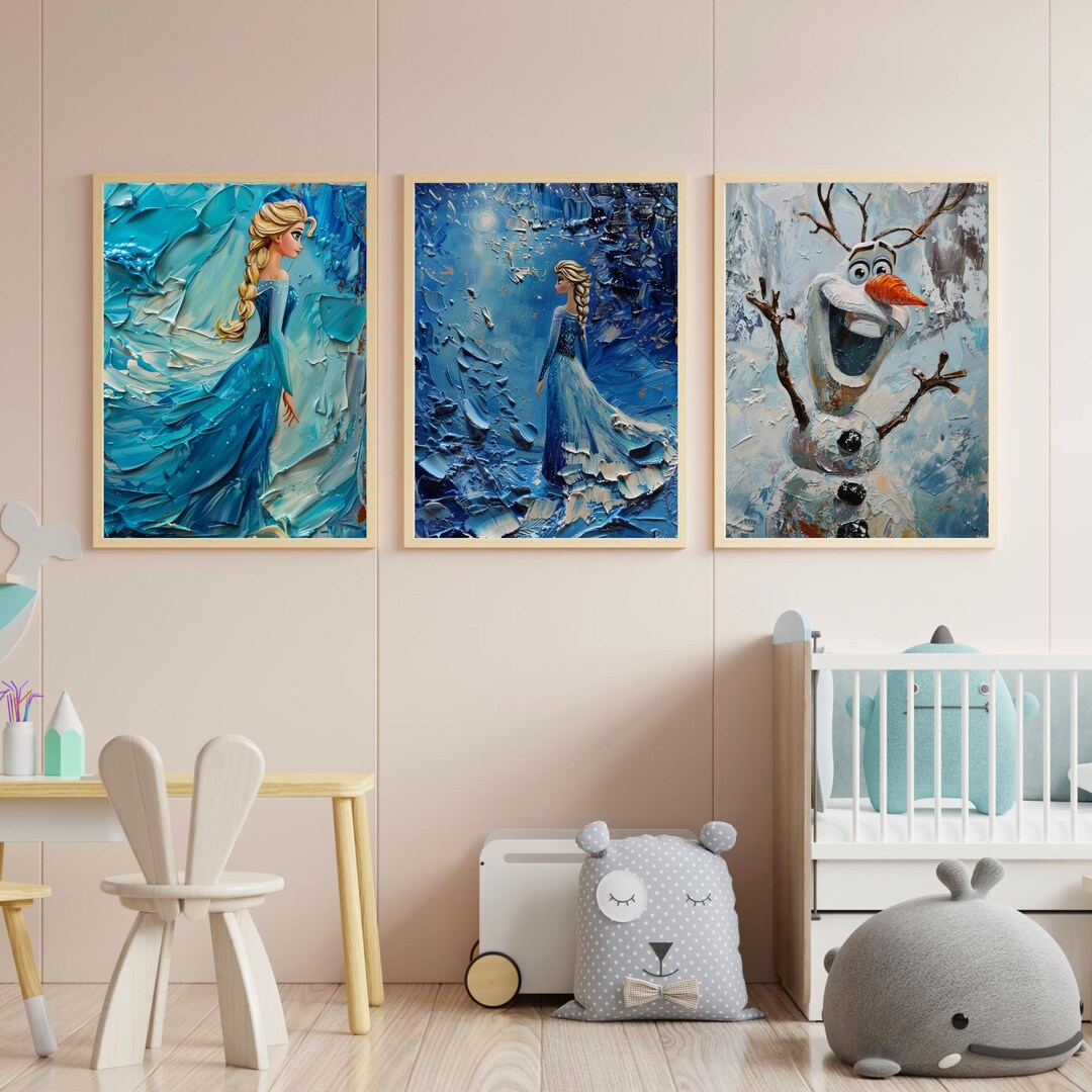 Elsa Canvas Print: Impasto Oil Painting Print, Frozen Fan Art 1 PRINT ...