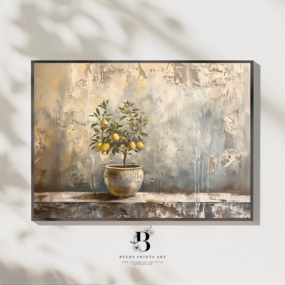 Lemon Tree Canvas Print: Rustic Italian Kitchen Wall Art - Etsy