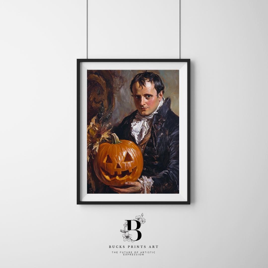 Halloween-themed Reinterpretation of Napoleon Portrait Art Print Spooky ...