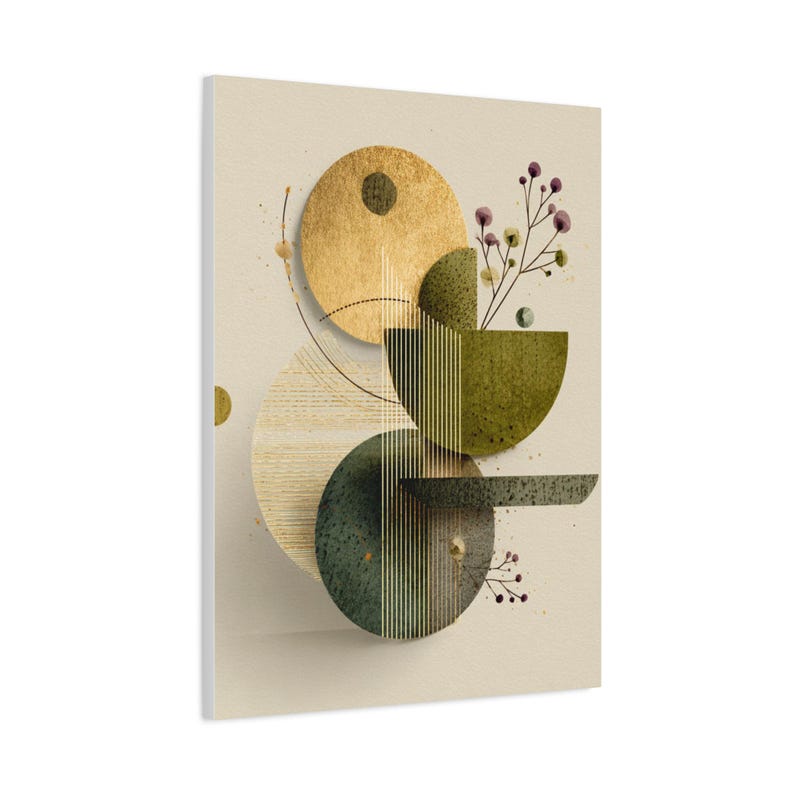 Green and Gold Abstract Canvas Print, Sage Green Textured Wall Art ...