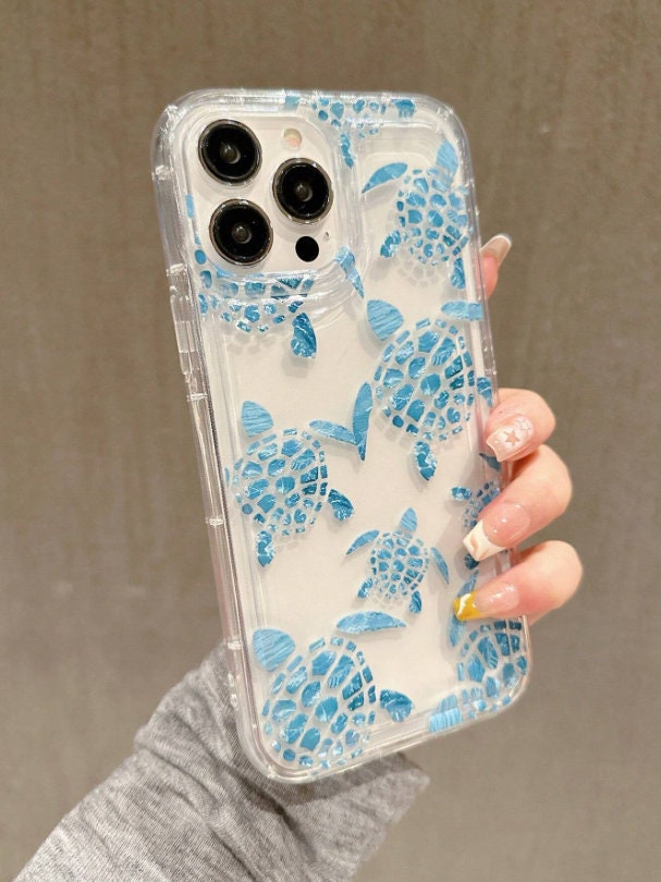 Blue Cartoon Turtle Pattern Phone Case - Etsy