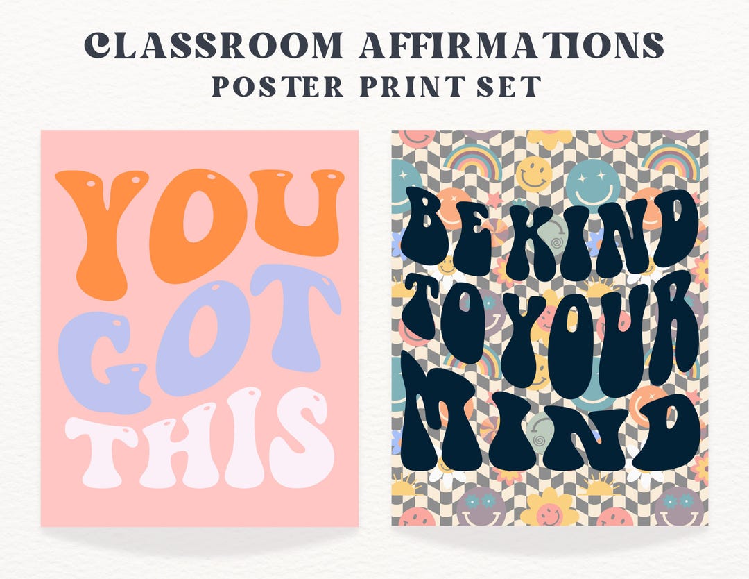 Classroom Affirmations 8x10 Poster Set, Colorful Poster, Classroom ...