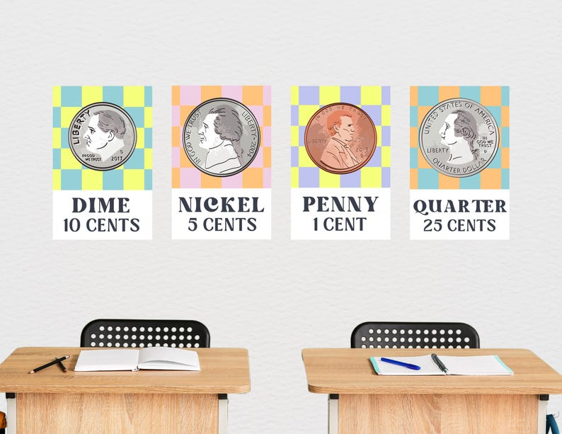 United States Currency 11x17 Poster Set, Classroom Poster, Classroom ...