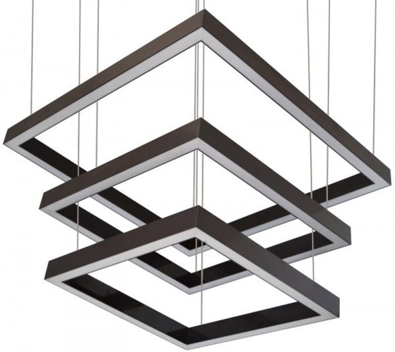 SQUARE Linear Light Pendant Lighting Modern Chandelier 5 Year Warranty ...