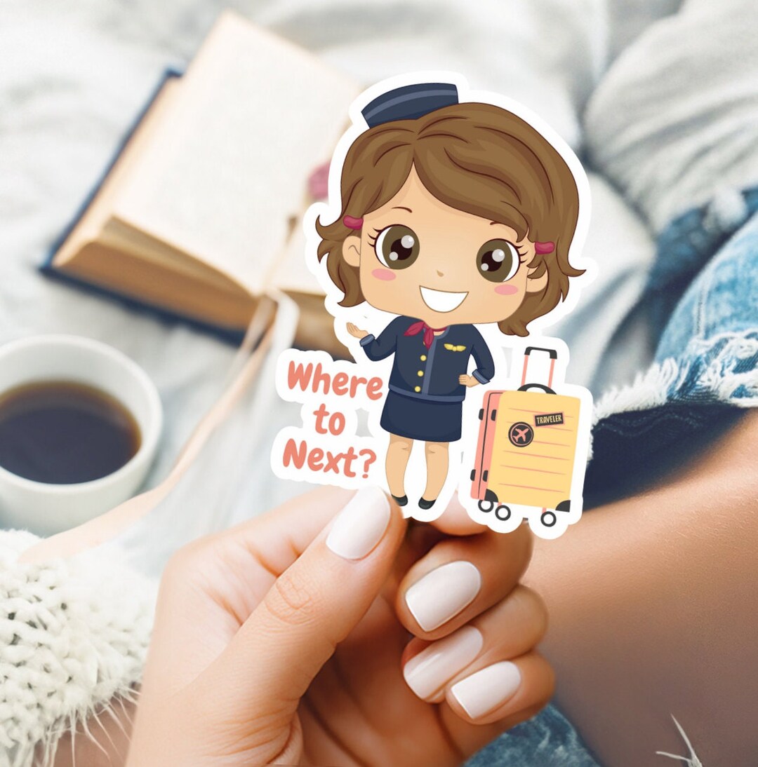Where to Next Flight Attendant Sticker, Flight Attendant Sticker ...