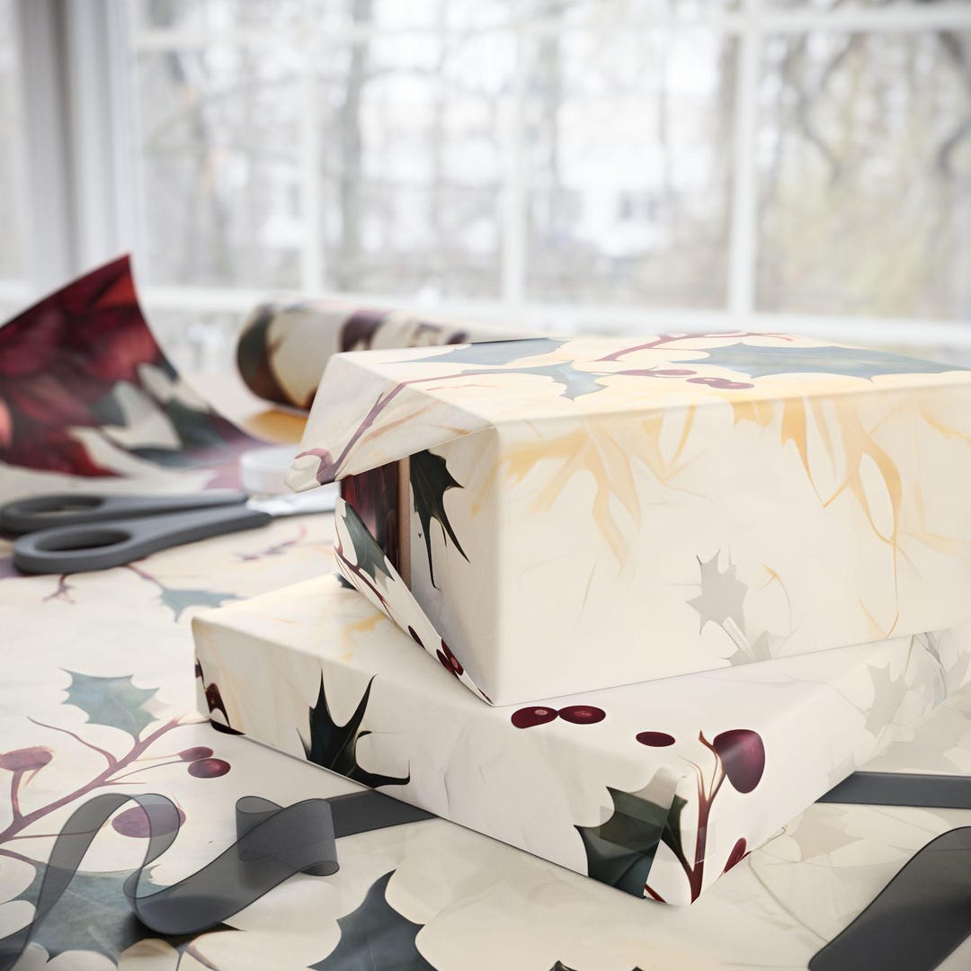Christmas Wrapping Paper, Christmas , Holiday Gift Wrap, Festive ...