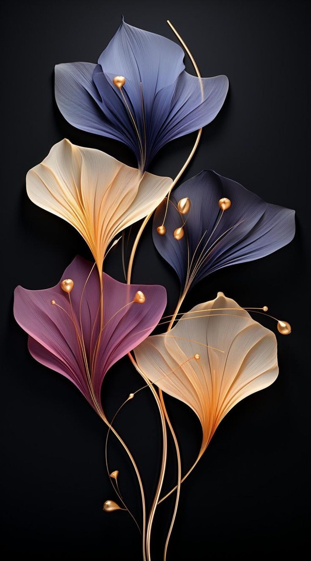 Tableau Floral Abstrait - Etsy