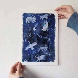 Night Sky Art Print - Animal Constellations, Astrology Wall Art - Etsy