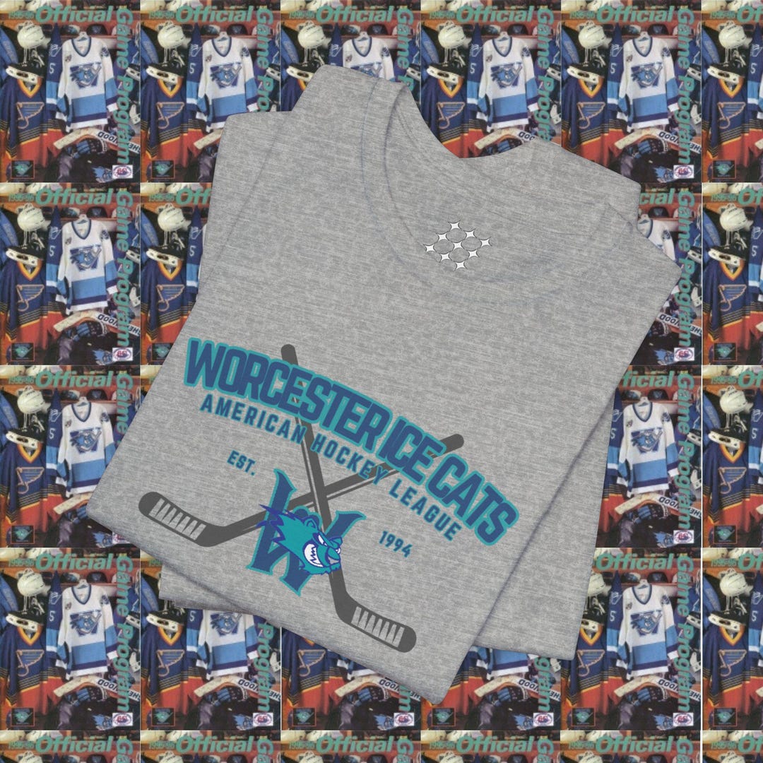 Retro Ice Cats Hockey Team T-shirt, Worcester Sports Tee, Unisex Jersey ...
