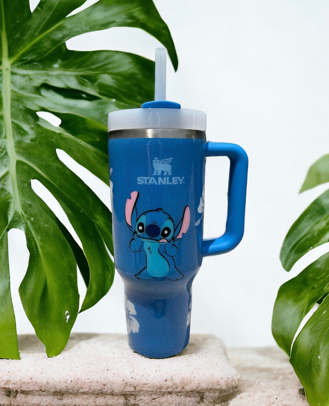 Ohana Blue Guy Glitter 40oz Stanley - Etsy