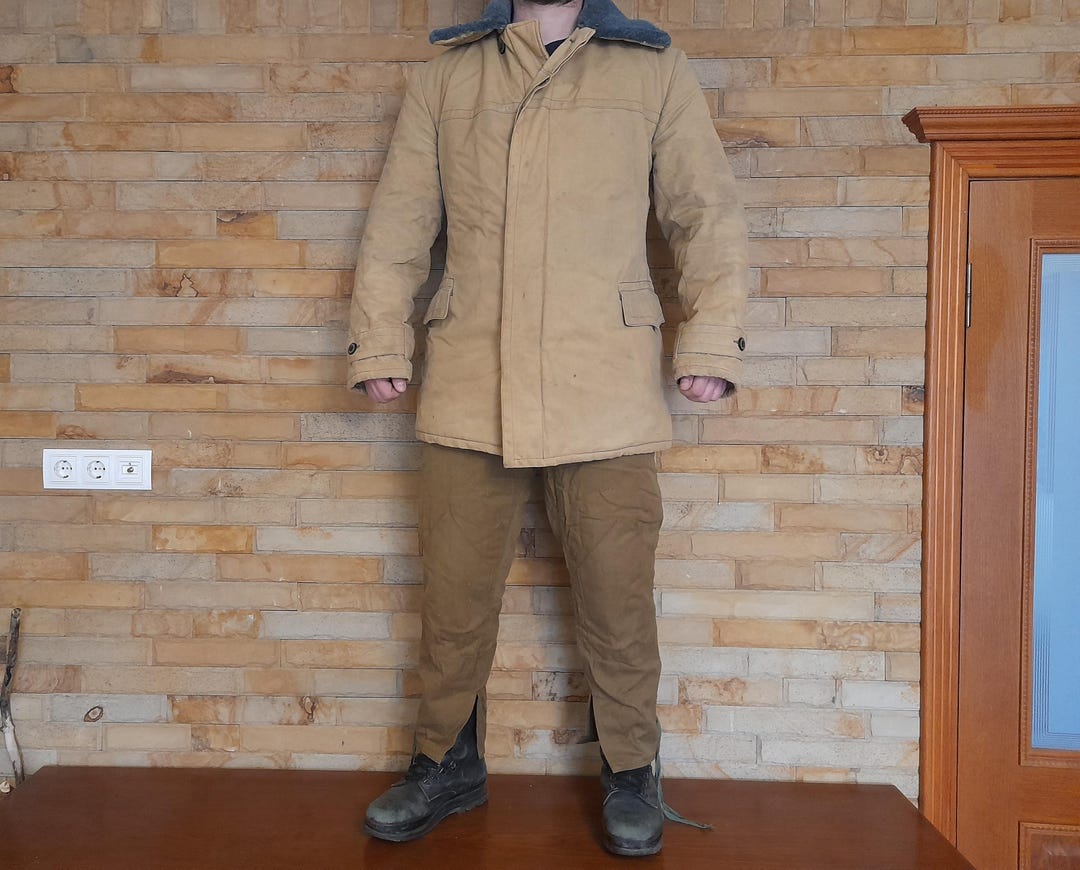 Vintage 70s Soviet Uniform Jacket - Pants Winter Padded Uniform USSR ...