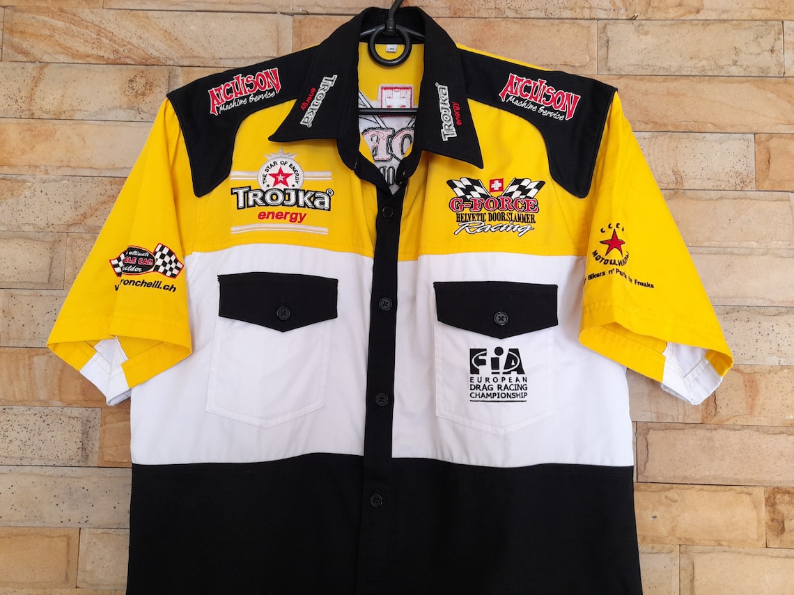 Vintage Racing Team Button up Shirt ,pit Crew Shirt, Racing Shirt,mens ...