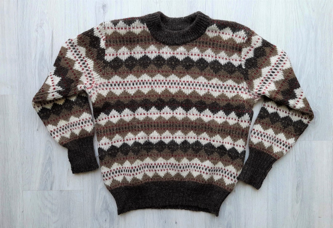 Vintage Womens Classic Norway Knit SWEATER , Norway Knit Wool Sweater ...