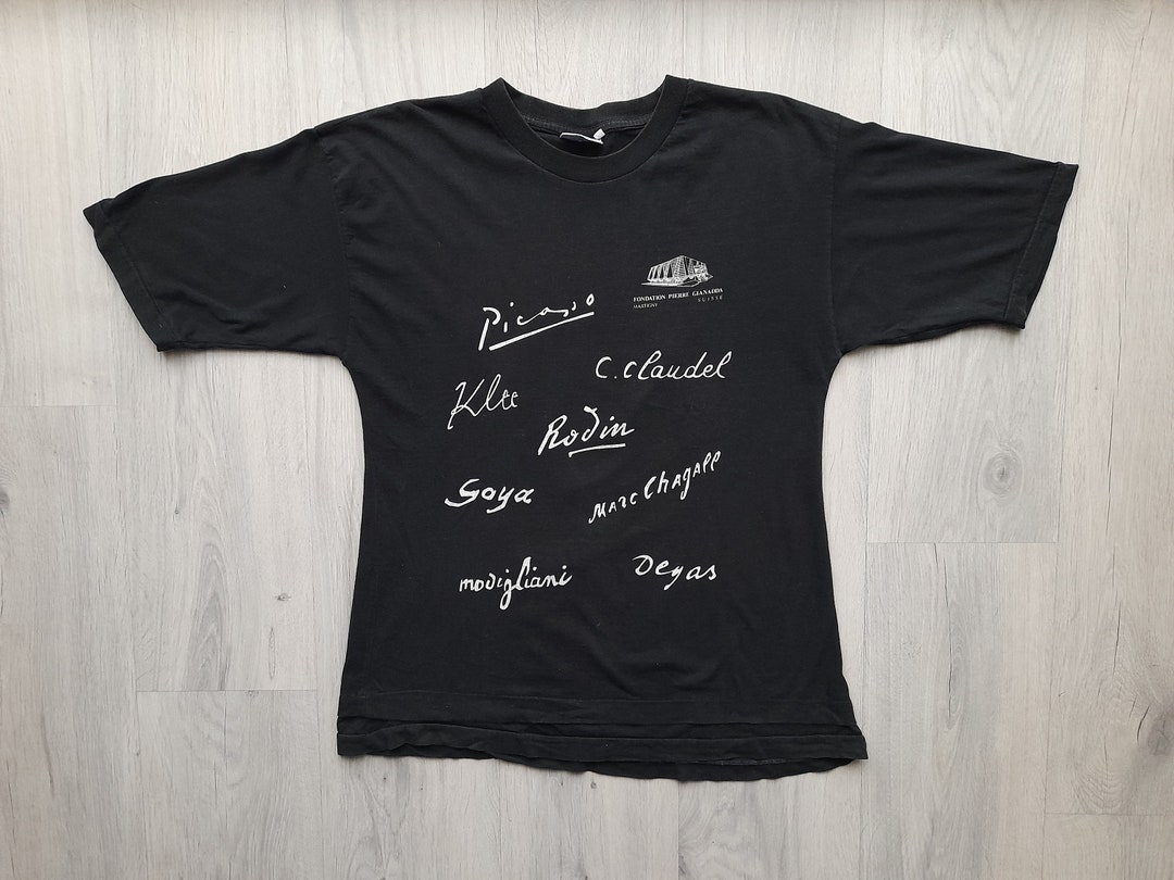 Vintage 90s Painter Autograph Tee, Auguste Rodin, Saya Aye,marc Chagall ...