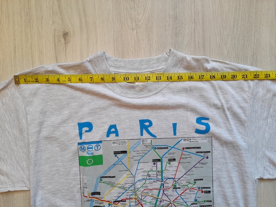 Vintage Paris Metropolitan Metro Map Tee , Metro trai… - Gem
