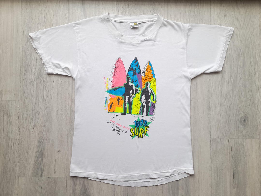 Vintage Barracuda Surf Print Design Surfing Shirt ,single Stitch Surf ...