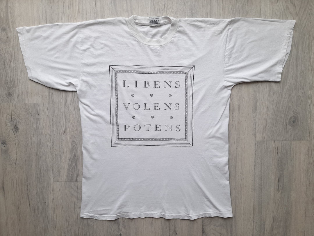 Vintage 90s Latin Quote "libens Volens Potens" Tee , Willing,latin ...