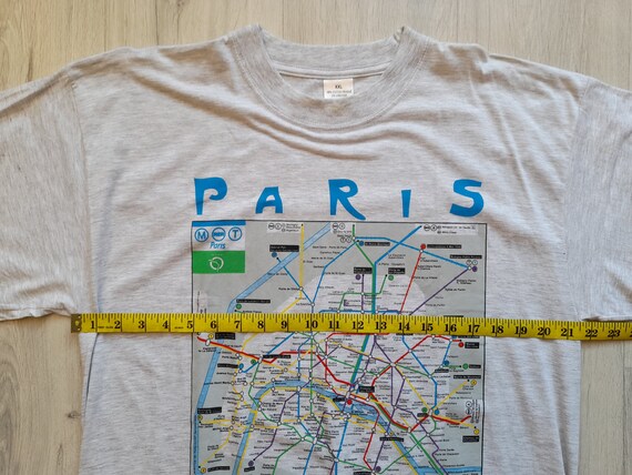 Vintage Paris Metropolitan Metro Map Tee , Metro trai… - Gem