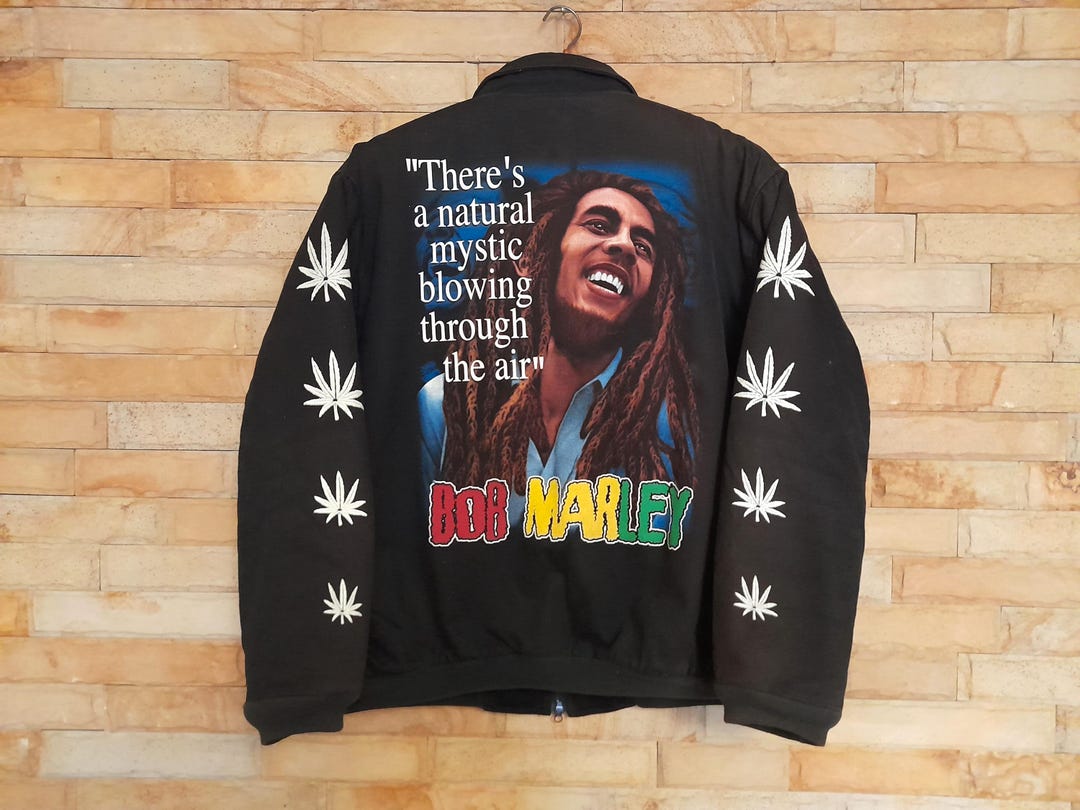 Vintage Bob Marley Rasta Color Zip Jacket , Bob Marley Embroidery Jeans ...