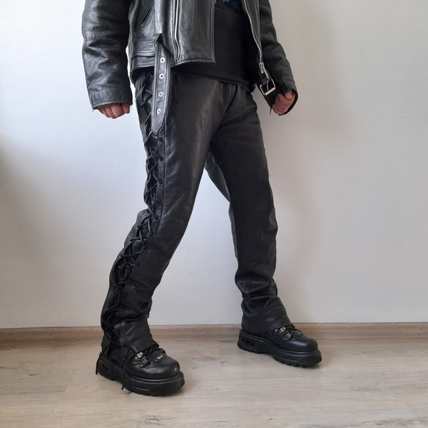 Leather Pants Men - Etsy