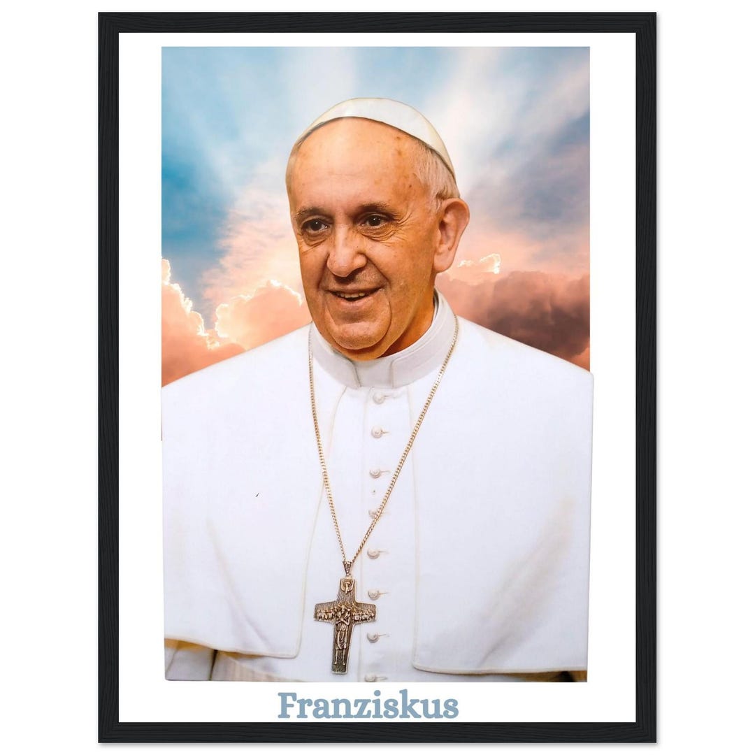 Pope Francis, Christian Poster, Poster With Wooden Frame, Picture of ...