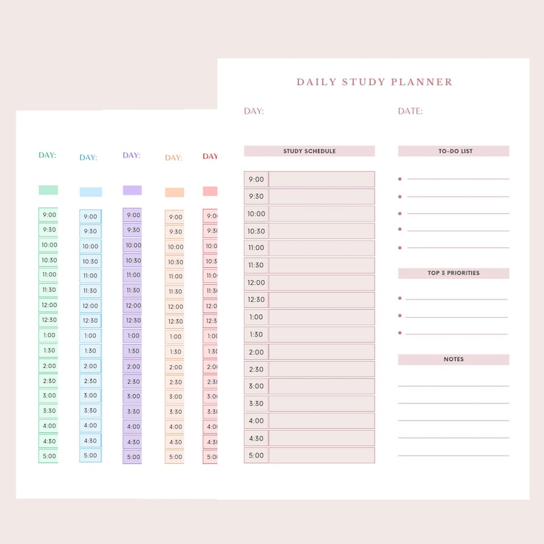 Daily Study Planner Printable, Printable Planner, Printable Student ...