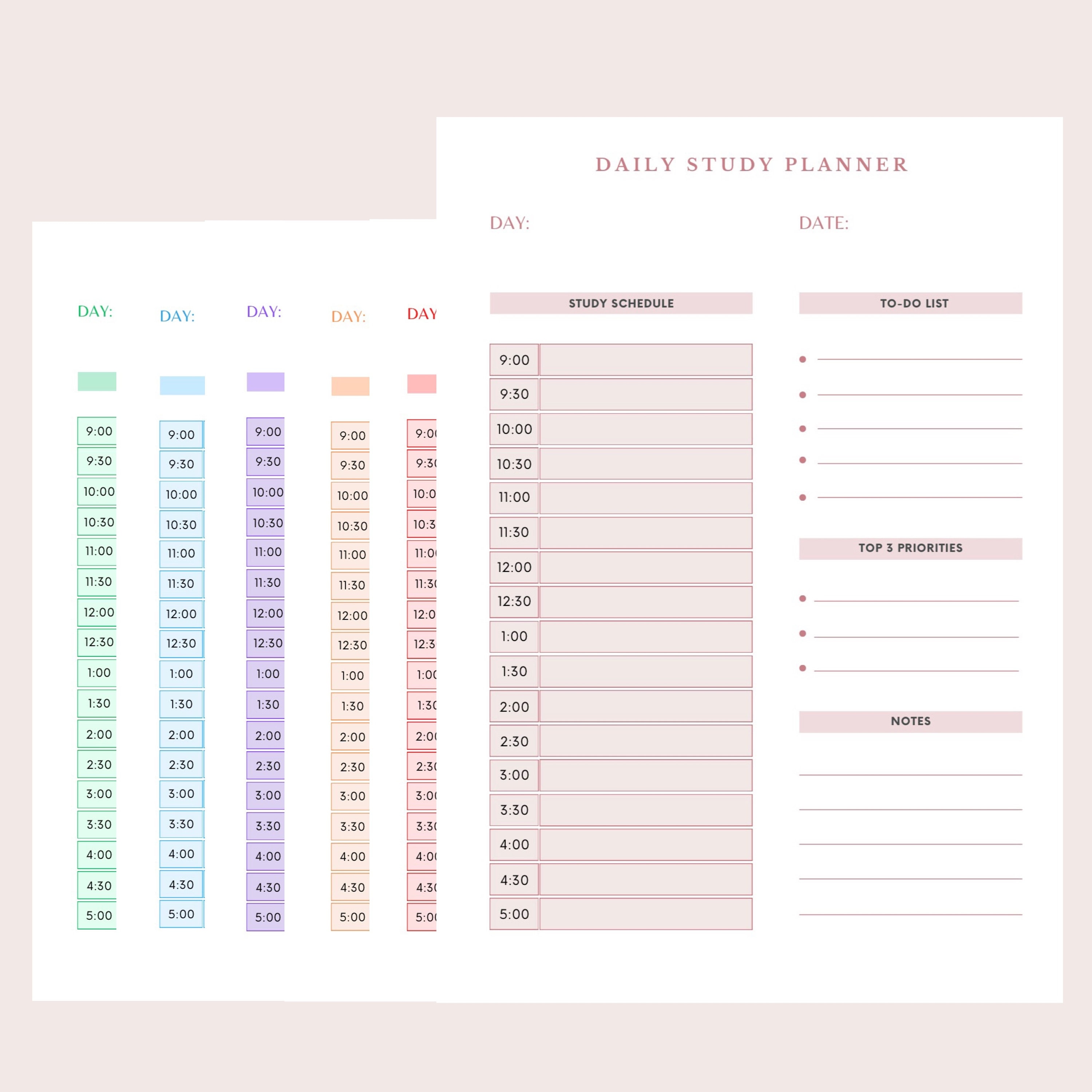 Daily Study Planner Printable, Printable Planner, Printable Student ...