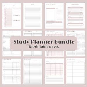 Printable Planner, Printable Student Planner Bundle, Study Planner ...