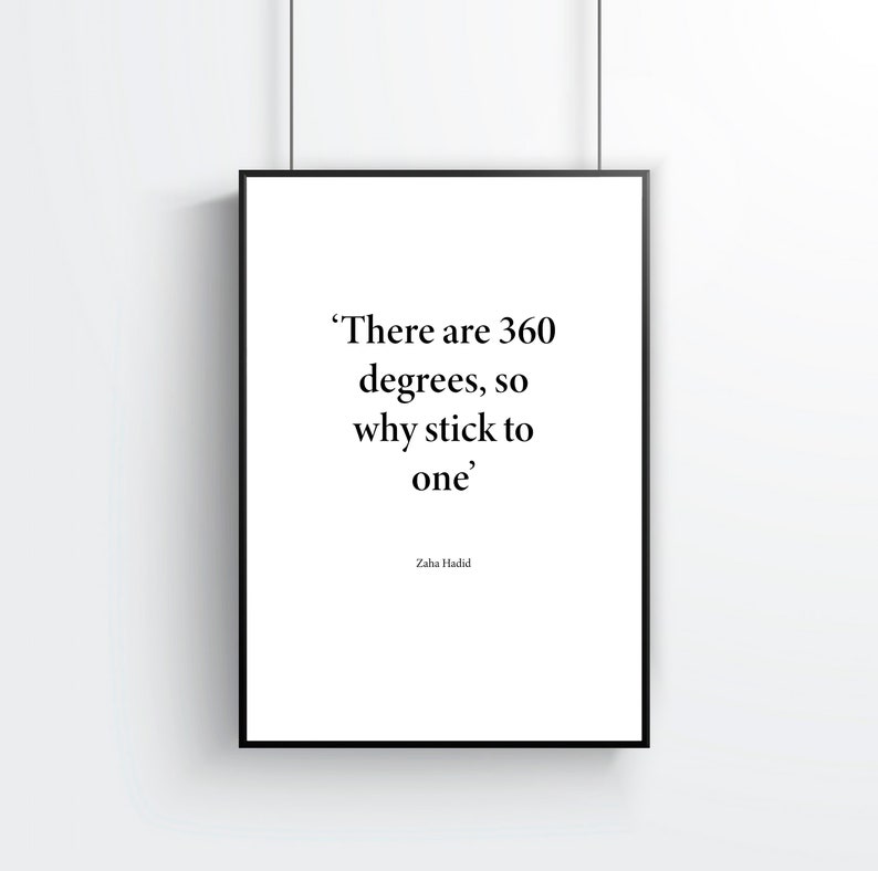 Zaha Hadid Architecture Quote Poster, Modern Wall Art, Print Decor ...