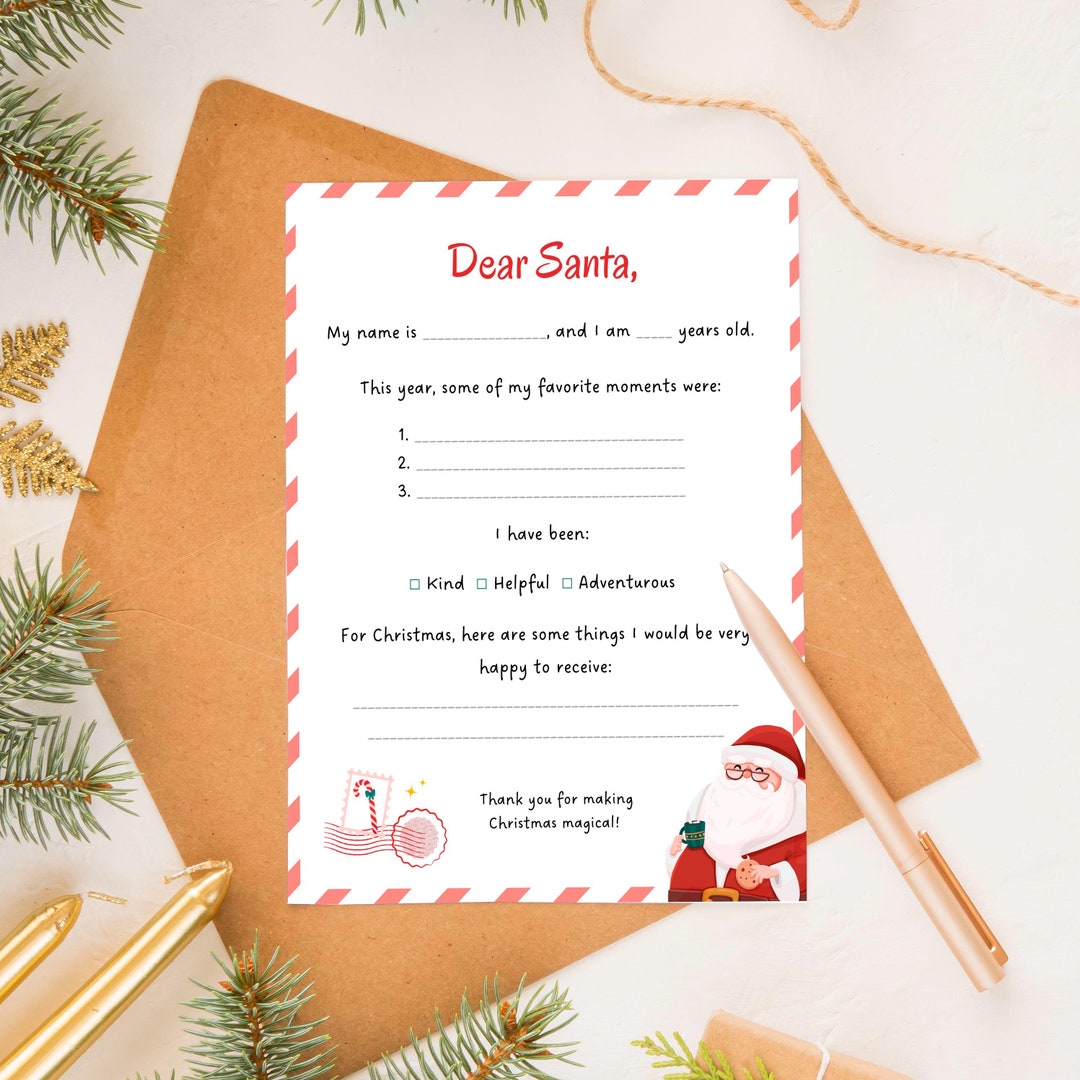 Printable Santa Letter | Santa Wish List | Easy-to-print Christmas ...