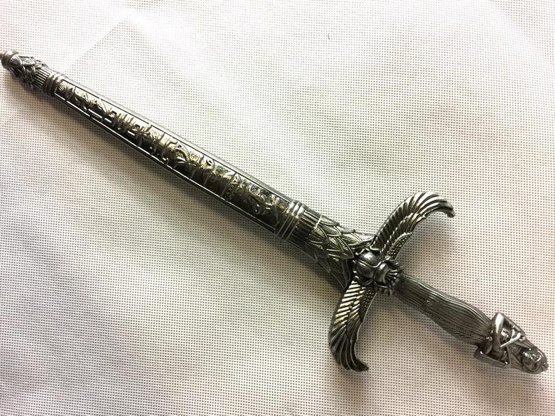 Egyptian Ceremonial Dagger Pharaoh Knife Ripple Blade /w Scabbard ...