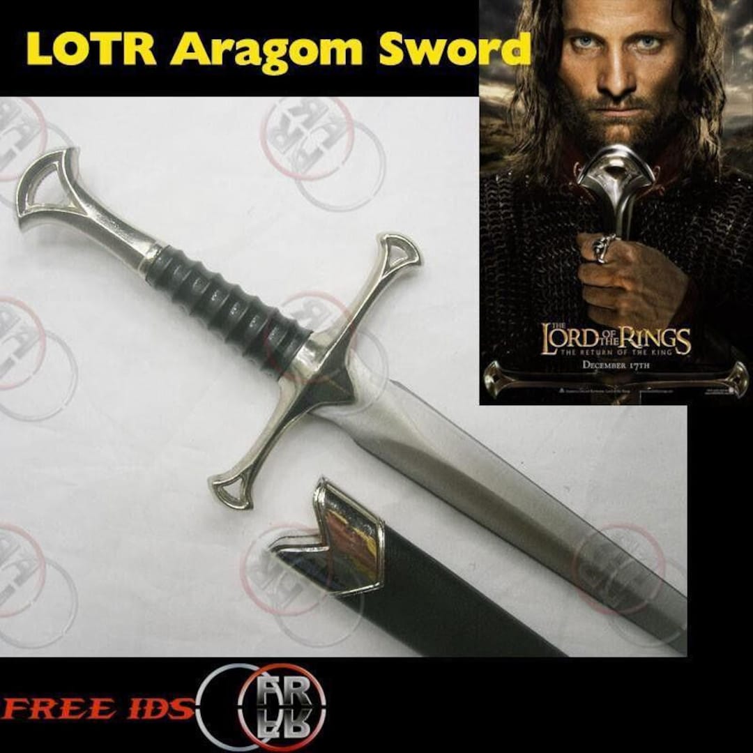 Lord of the Rings LOTR Anduril the Sword of Aragorn Dagger /w Scabbard ...