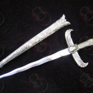 Egyptian Ceremonial Dagger Pharaoh Knife Ripple Blade /w Scabbard ...