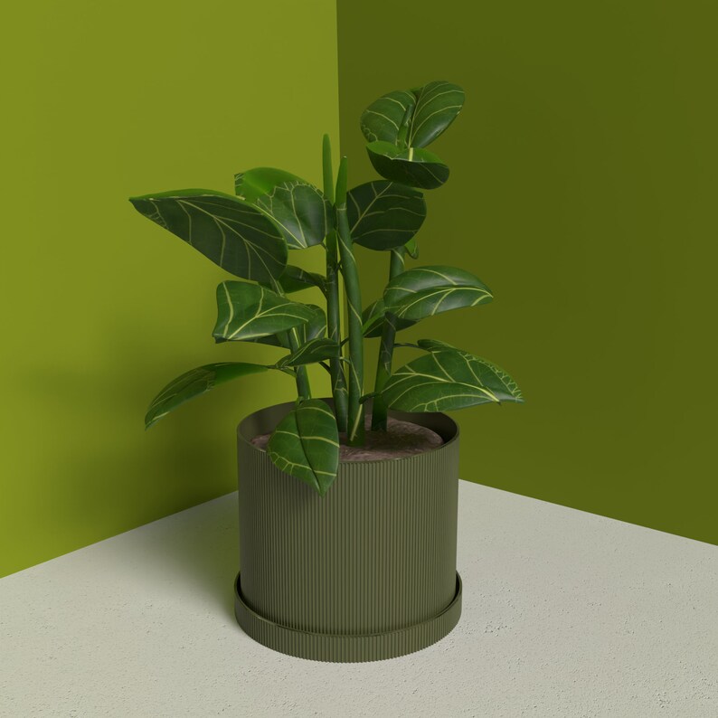 The Buddy Indoor Pot Sleeve With Drip Tray | Textured Houseplant Cover ...