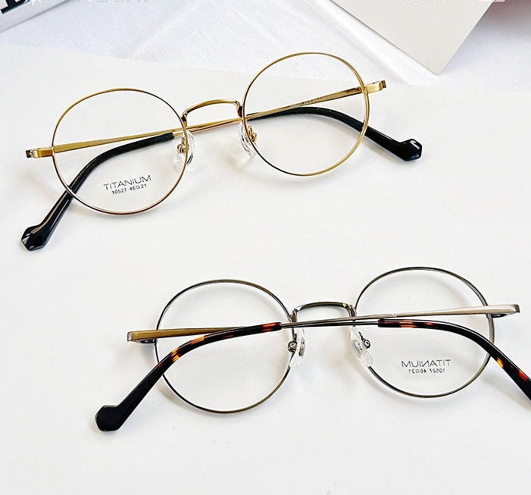 Petite Prescription Vintage Round Frame, Wire Glasses, Thin Frame, Gold ...